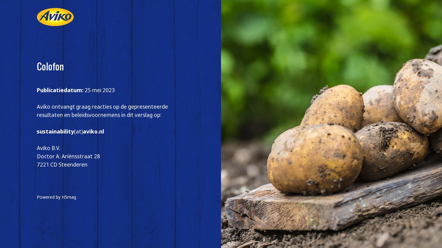 Colofon - Duurzaamheidsverslag 2022